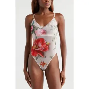 KILO BRAVA Placement Print Shelf Bra Bodysuit