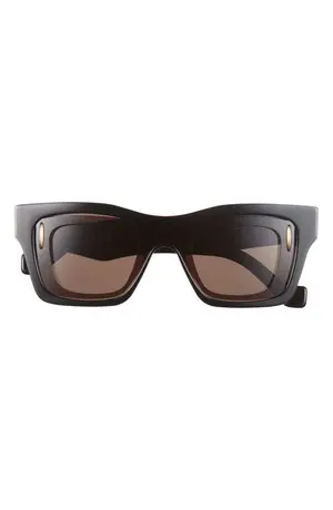 Loewe Geometric Sunglasses - Shiny Black / Brown