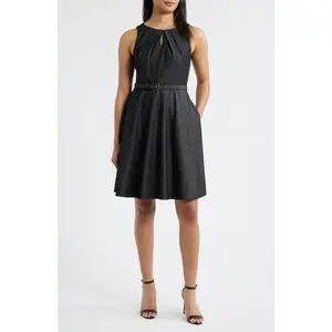 Belted Fit & Flare Dresses