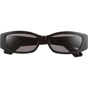 Dior Graphique S1i 56mm Rectangle Sunglasses - Shiny Black / Smoke
