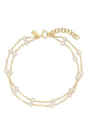 Ef Collection Freshwater Pearl Station Layer Bracelet