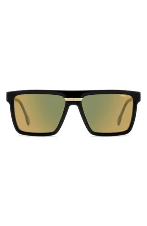 Carrera Eyewear Rectangular Flat Top Sunglasses - Black Yellow
