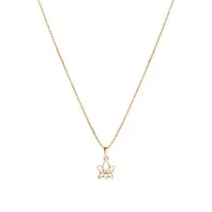 KARMA AND LUCK Lotus Pendant Necklace - Gold/white