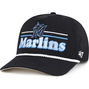 '47 Miami Marlins Campscape Hitch Adjustable Hat - Black