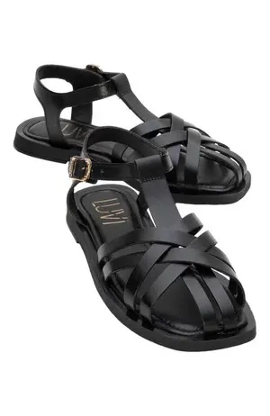 FOREVER & ALWAYS SHOES Andres Leather Sandals - Black Leather