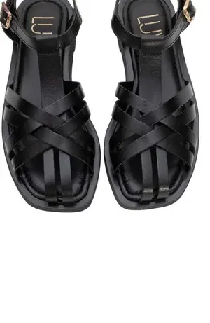 FOREVER & ALWAYS SHOES Andres Leather Sandals - Black Leather
