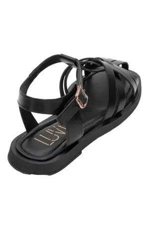 FOREVER & ALWAYS SHOES Andres Leather Sandals - Black Leather