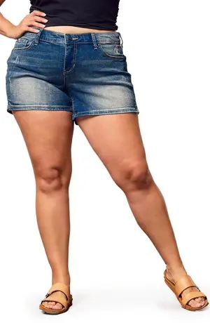 SLINK JEANS Side Vent Denim Shorts - Ella