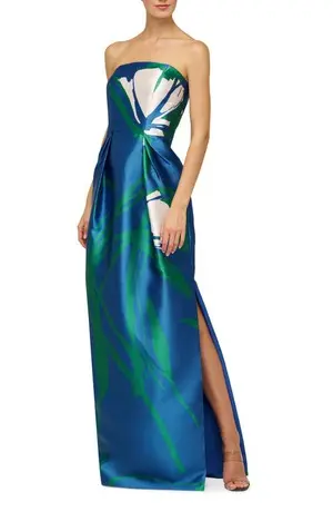 KAY UNGER Marisol Strapless Column Gown