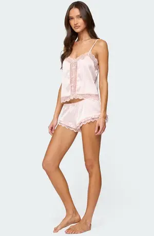 EDIKTED Clair Lace Trim Satin Camisole