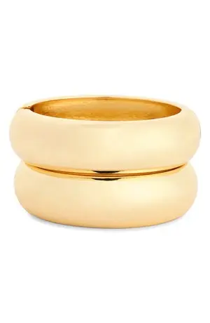 Shashi Tsuki Stacked Bangle Bracelet - Gold