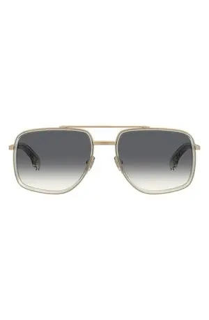 BOSS 58mm Square Sunglasses - Grey Gold