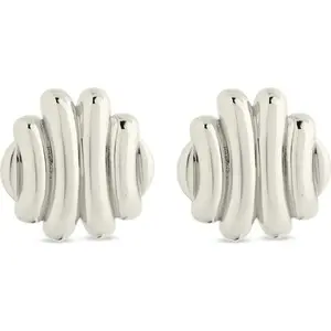 Sterling Forever Rudy Textured Stud Earrings - Silver