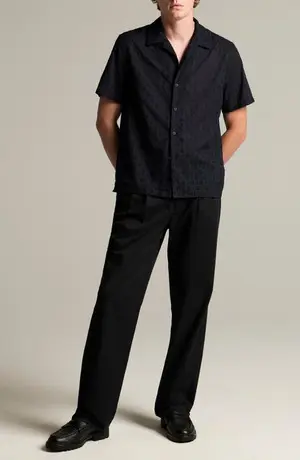 Vince Floral Eyelet Cotton Camp Shirt