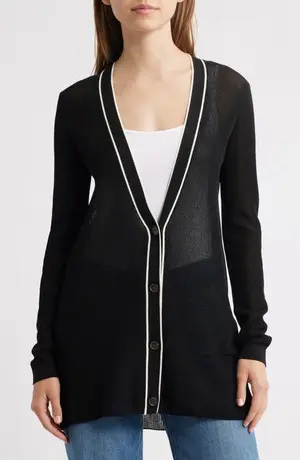 FRAME The Varsity Tipped Cardigan