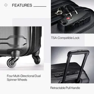SAMSONITE Omni Pc Hardside Expandable 3-piece Spinner Luggage Set - Black