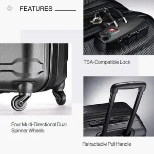 SAMSONITE Omni Pc Hardside Expandable 3-piece Spinner Luggage Set - Black