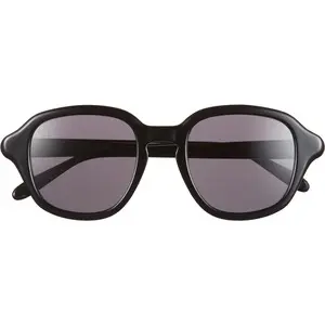Loewe Slim Round Sunglasses - Shiny Black / Smoke