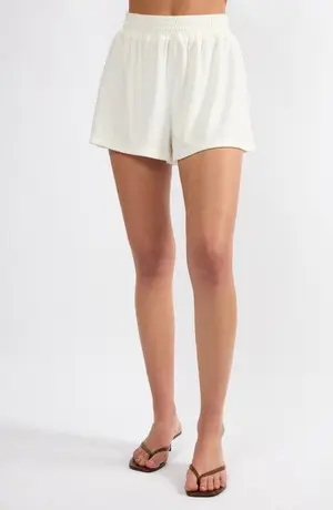VIENS AVEC MOI Terry Shorts - White