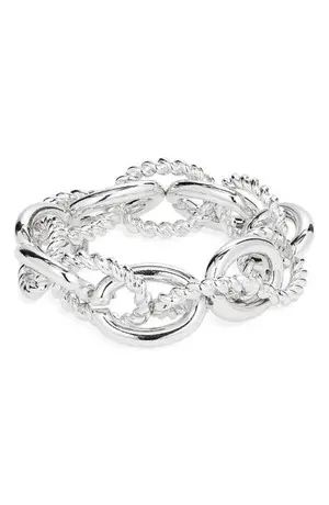 Nordstrom Mixed Link Stretch Bracelet - Silver