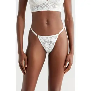 KILO BRAVA Metallic Geometric Lace G-string