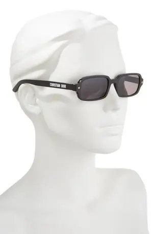 Dior Pacific S3i Rectangular Sunglasses - Shiny Black / Smoke