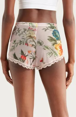 KILO BRAVA Floral Cotton Mesh Boyshorts
