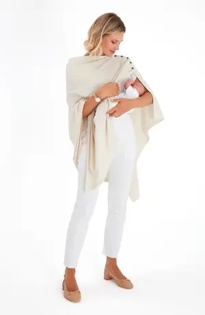 ACCOUCHEE Four In One Multipurpose Supreme Cotton Cape - Beige