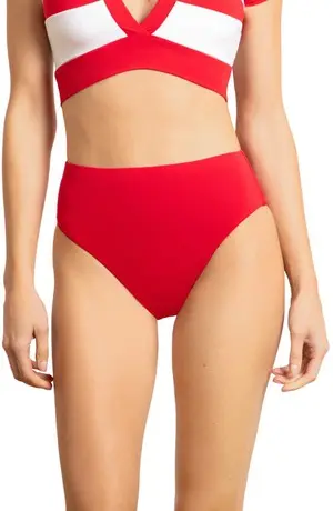 Robin Piccone Ava High-waist Bikini Bottom - Peony