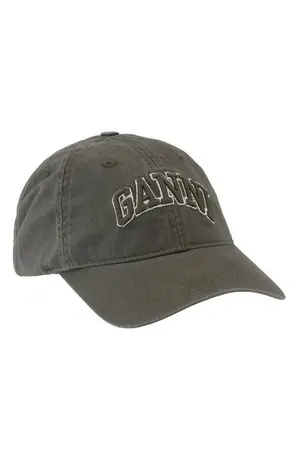 GANNI Washed Cotton Canvas Baseball Cap - Kalamata