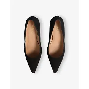 LK BENNETT Floret Suede Pointed-toe Courts - Bla-black