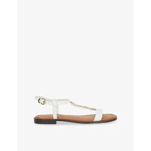 DUNE Lollipops Chain-detail Leather Sandals - White Leather