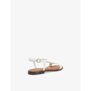 DUNE Lollipops Chain-detail Leather Sandals - White Leather