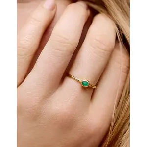 Monica Vinader Odyssey Onyx Stacking Ring - Green
