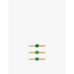 Monica Vinader Odyssey Onyx Stacking Ring - Green