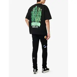 Amiri Leaf-print Crewneck Cotton-jersey T-shirt