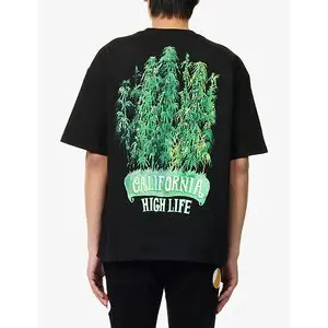 Amiri Leaf-print Crewneck Cotton-jersey T-shirt