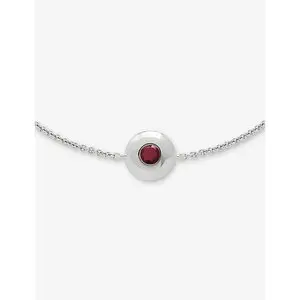 Monica Vinader July Birthstone Ruby And Sterling Bracelet - Silver