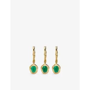 Monica Vinader Odyssey Onyx Huggie Earrings - Green