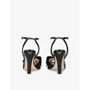 Valentino Garavani Bowow 95 Leather Heeled Sandals - Black