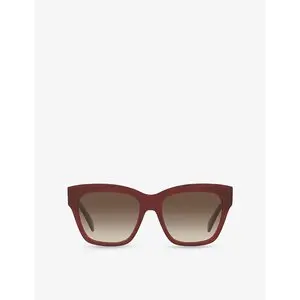 Celine Rectangle-frame Acetate Sunglasses - Red