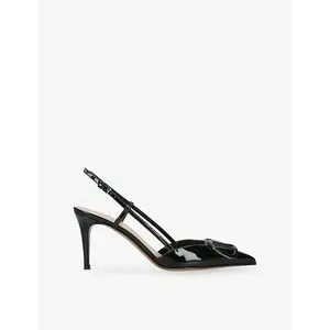 Valentino Garavani Vlogo Sling-back Leather Heeled Courts - Black/comb