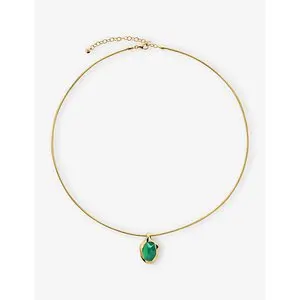 Monica Vinader Odyssey Onyx Pendant Necklace - Green