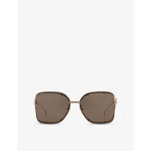 Gucci Gg1713sa Square-frame Sunglasses - Gold