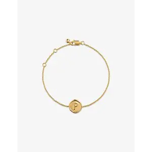 Monica Vinader Initial P Stamp Vermeil Bracelet - Gold