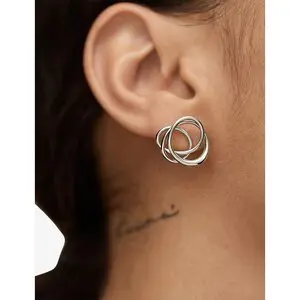 Monica Vinader Nura Wrap Sterling Stud Earrings - Silver