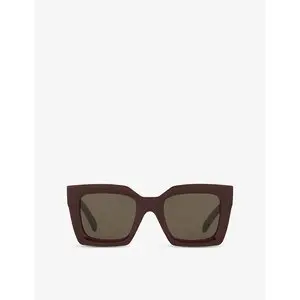 Celine Rectangle-frame Acetate Sunglasses - Red