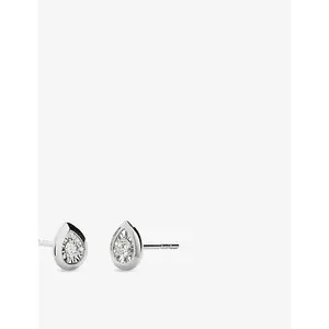 Monica Vinader Pear-shaped Diamond Sterling Stud Earrings - Silver