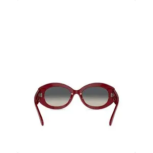 Chanel Oval-frame Acetate Sunglasses - Red