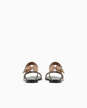 Giorgio Armani Flat Leather Sandals